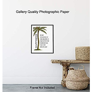 Inspirational Wall Art - Uplifting Gifts for Women - 8x10 Motivational Poster - Positive Quotes Wall Decor - Inspirational Quotes - Sayings for Wall Decor - Palm Tree Wall Art -Happy Quotes Wall Decor