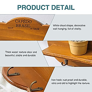 Childs Bedroom Modern Wall Floating Mount Shelf, Upgrade Cute Cloud Shaped Coat Peg Hooks Home Nursery Bedroom Decor, Home Ornament Storage Hold Rack(White)