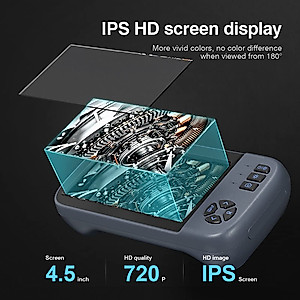 8mm Dual Lens Endoscope Camera, 4.5 Inch Industrial Borescope Camera, for Automotive HVAC Plumbing, Waterproof Probe(1M/3.28FT Cable)