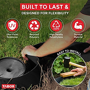TABOR TOOLS 20 Ft Terrace Board, 5 Inch High, 0.1" Inch Thickness, Landscape Edging Coil, Grass Barrier, Bender Board, Garden Liner, ES30. (Black)