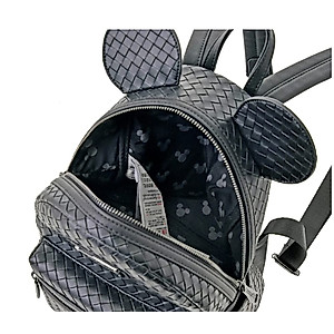 Loungefly Disney Parks Black Woven Mini Backpack - Mickey Mouse