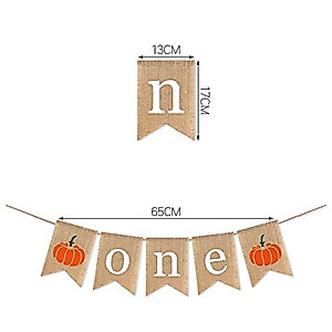 SWYOUN Burlap Pumpkin One Banner Boy Girl 1st Birthday Party Supplies Decoration