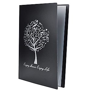Music File Folder A4 Size Sheet Music Folder Paper Documents Music Themed 40 Pockets Storage Folder