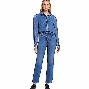 7 For All Mankind Women's Logan Stovepipe Straight Leg Jeans in Explorer
