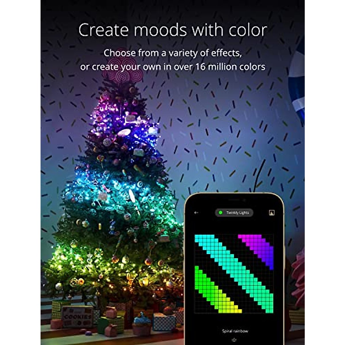 Twinkly App-Controlled 157ft Smart String LED Lights with 600 RGB LEDs - WiFi & Bluetooth Connectivity, Sync with Music, Indoor/Outdoor Use (IP44), Compatible with Google Assistant & Amazon Alexa