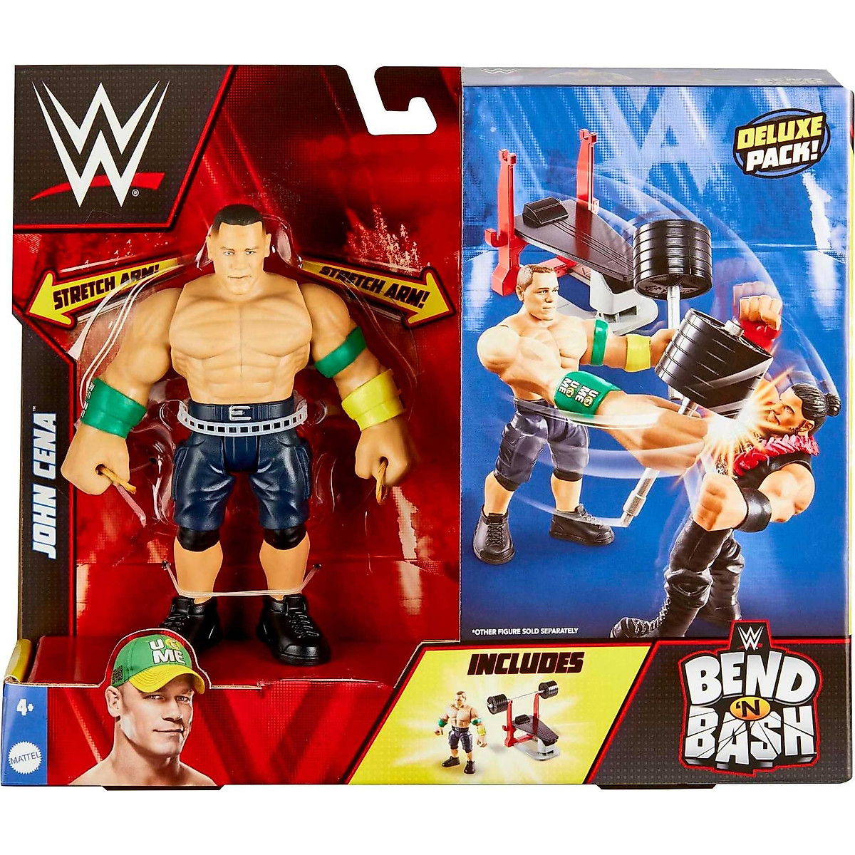Mattel WWE John Cena Bend 'n Bash Stretching Action Figure with Accessories, 5.5-inch