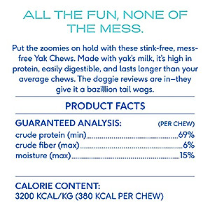 Native Pet Yak Chews for Dogs (Bulk Size - 10 Medium Chews). Pasture-Raised and Organic Himalayan Churpi Chew. Long Lasting, Low Odor, and Protein Rich Reward Treat.