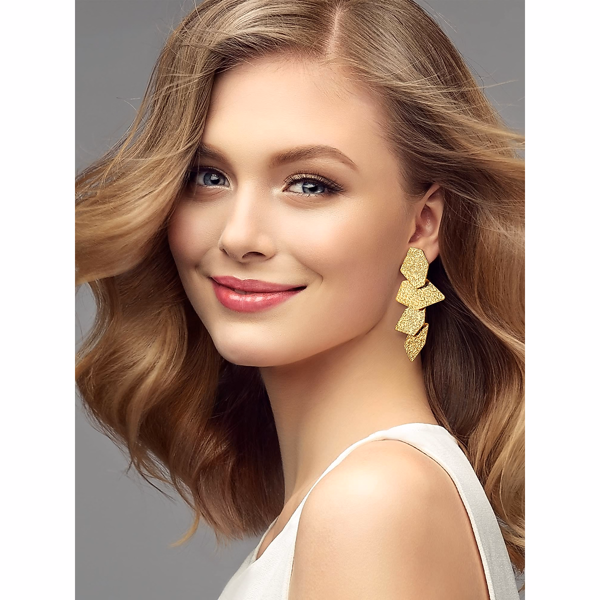 Glenmal 6 Pair Gold Threader Dangle Earrings Long Chain Threader Statement Drop Dangle Earrings Jewelry for Women(Boho Geometric)