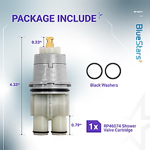 BlueStars RP46074 Shower Valve Cartridge - Single-Function Pressure-Balance Temperature Control- Compatible with Shower and Tub 13/14 Series Faucet