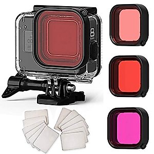 FitStill Waterproof Housing Case for GoPro Hero 8 Black, Protective 60m Underwater Dive Case Shell with 3 Pack Filters