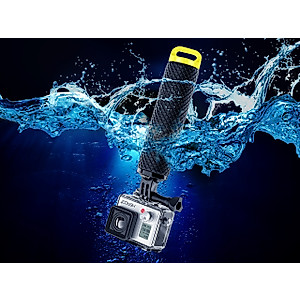 Waterproof Floating Hand Grip Compatible with GoPro Hero 12 11 10 9 8 7 6 5 4 3+ 2 1 Session Black Silver Camera Handler & Handle Mount Accessories Kit for Water Sport and Action Cameras (Yellow)