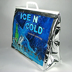 ICE N COLD Insulated Picnic/Shopping Cooler Bags (Pack of Five) for Groceries, Camping, Hiking, Beach, Travel | Lightweight Soft Collapsible | Large Capacity Hold 35lbs| Fast Same Day Shipping