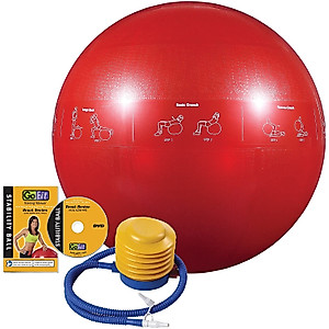 Gofit GF65PRO GF-65PRO Professional Stability 65 Cm Ball And Brook Benten DVD, Red
