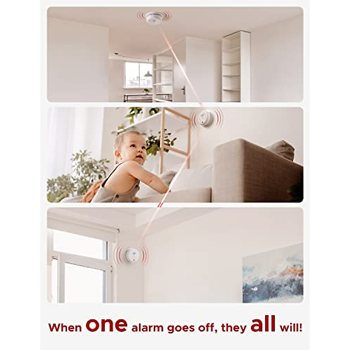 X-Sense Smoke and Carbon Monoxide Detector Combo, Wireless Interconnected Combination Smoke and Carbon Monoxide Detector with LCD Display & 10-Year Battery, RF Interconnected Model, 1-Pack