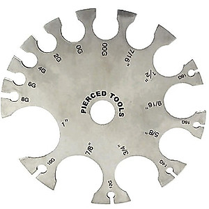 TheChainGang Gauge Wheel for Measuring, Body Jewelry Piercings Metal Gauge Measurement Wheel