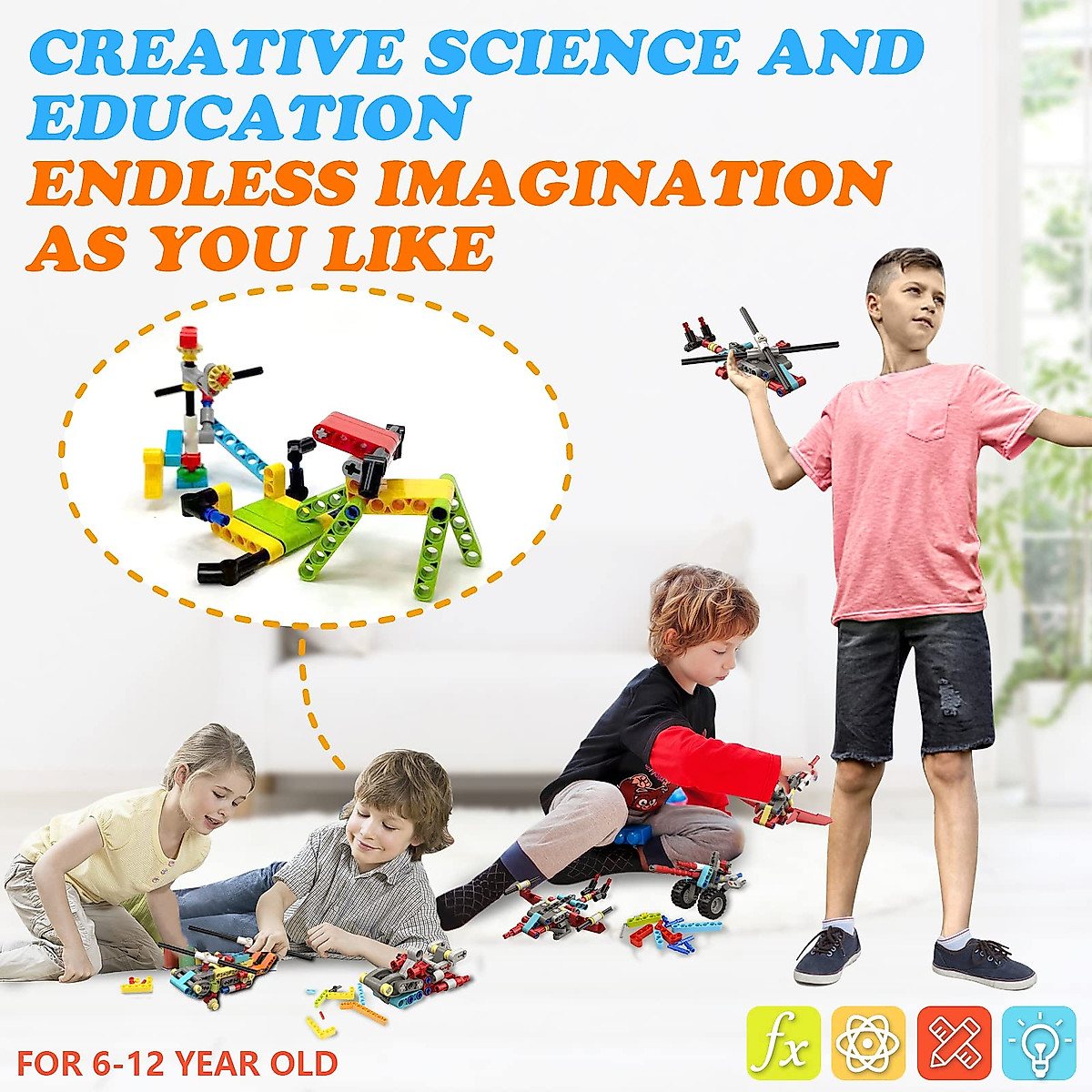 KooQii 20-in-1 Science Kit Building Toys for Kids STEM Activities Set for Age 6 7 8 9 10+Year Old Boy and Girl Creative Game Fun STEM Projects Birthday Gift(171 PCS)