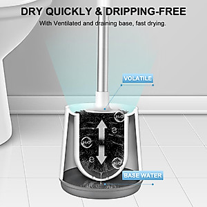 SetSail Toilet Brush and Holder, Automatic Bowl Brushes for Bathroom Ventilated Cleaner Scrubber Cleaning, White-pp