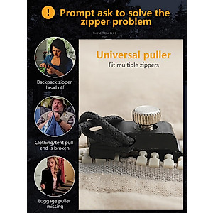 6 Sets 2 Sets Small, 2 Sets Medium, 2 Sets Large Replaceable Zipper Head for Clothing Bags, Travel Bags, Wallets, Tents, Golf Bags and Other Zipper Repair