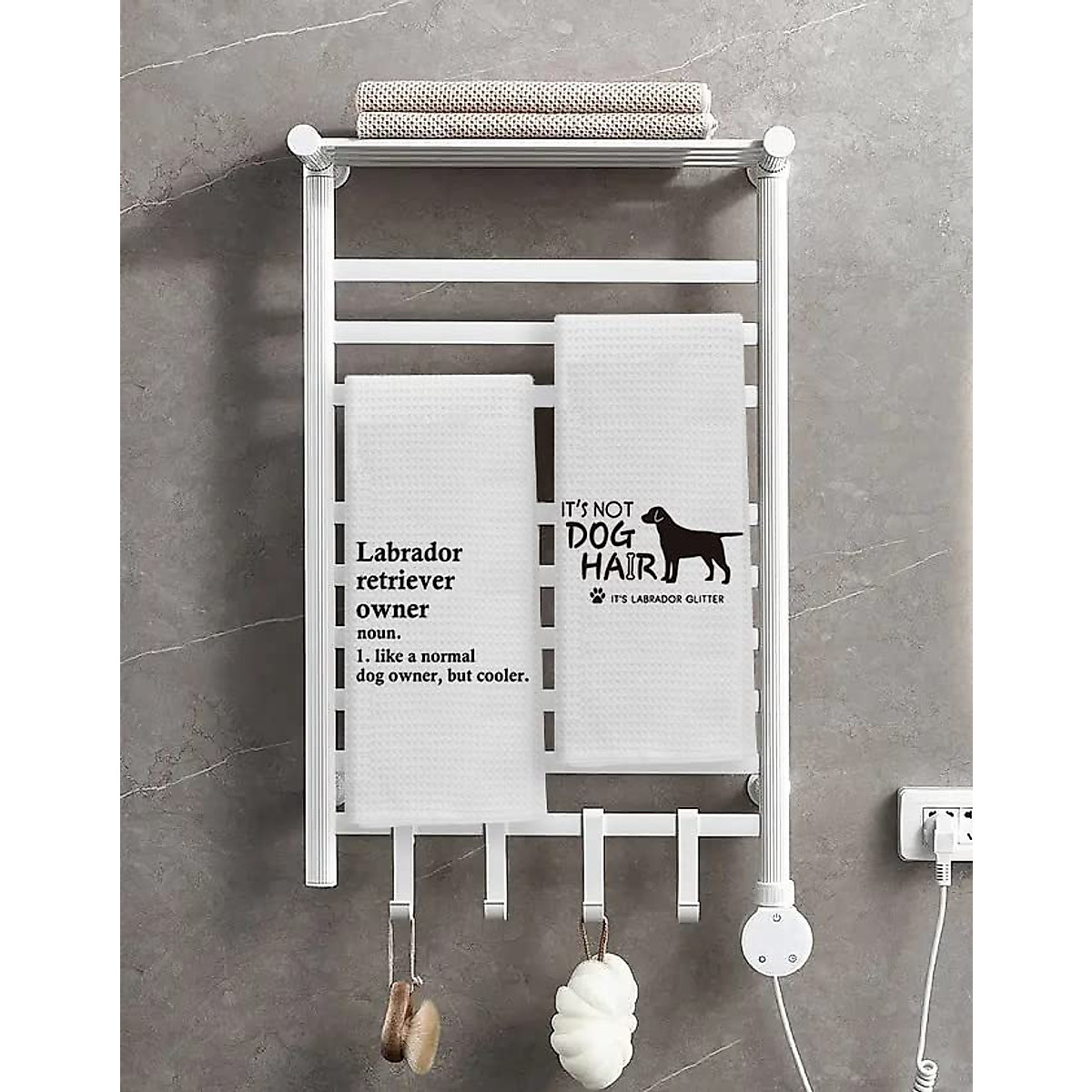 Knibeo Black Lab Kitchen Towels - Labrador Retriever Gifts, Set of 2, 16x24 Inch Lab Tea Towel Kitchen Dish Towel Set, Lab Hand Towels