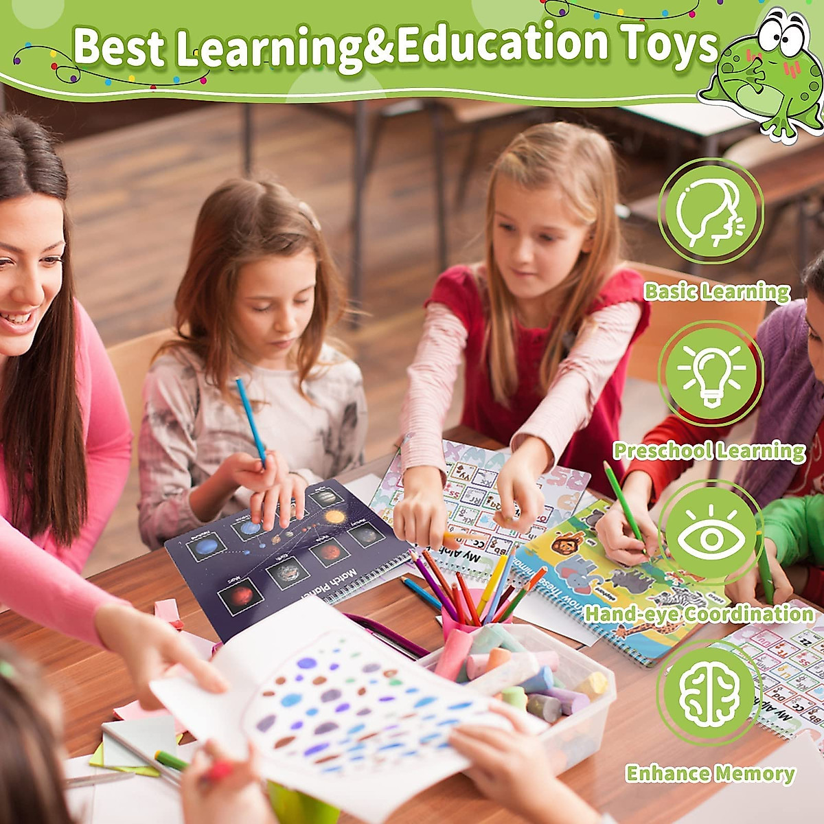 Adonafy Preschool Toddler Learning Toys for 3 4 5 6 Year Olds, Montessori Toys Busy Book with 18 Themes, Kids Learning Resources Education Toys, Sensory Toys for Autistic Children, Boys & Girls Gift