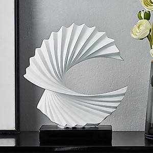 Resin Crafts Art Ornament Abstract Figurines Sculpture Desk Table Statue for Home Bedroom Living Room Garden Office - White