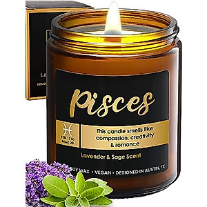 Pisces Candle, Zodiac Candles, Zodiac Signs Pisces Candles Women, Pisces Astrology Gifts for Women, Lovers Pisces Zodiac Stuff, Pisces Gifts for Women, Pisces Birthday Candle, Zodiac Gifts for Women