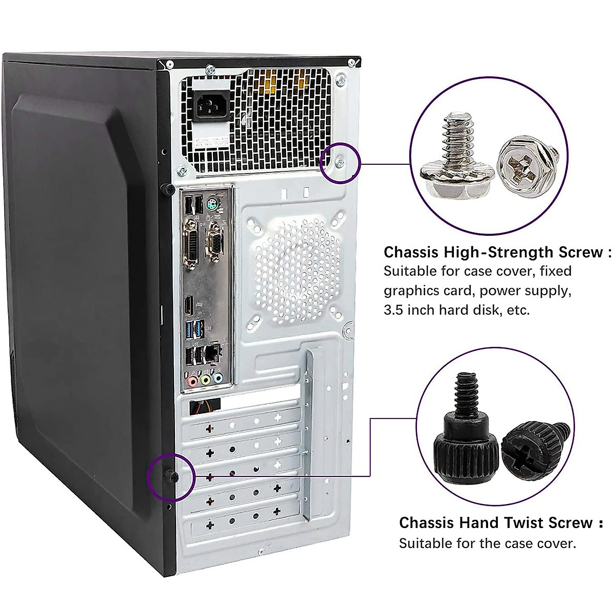 Ebaist Computer Screw Bracket Kit 330, Used for Motherboard Hard Drive Computer Chassis Motherboard Fan Power Supply, with Mini Screwdriver and Cleaning Brush