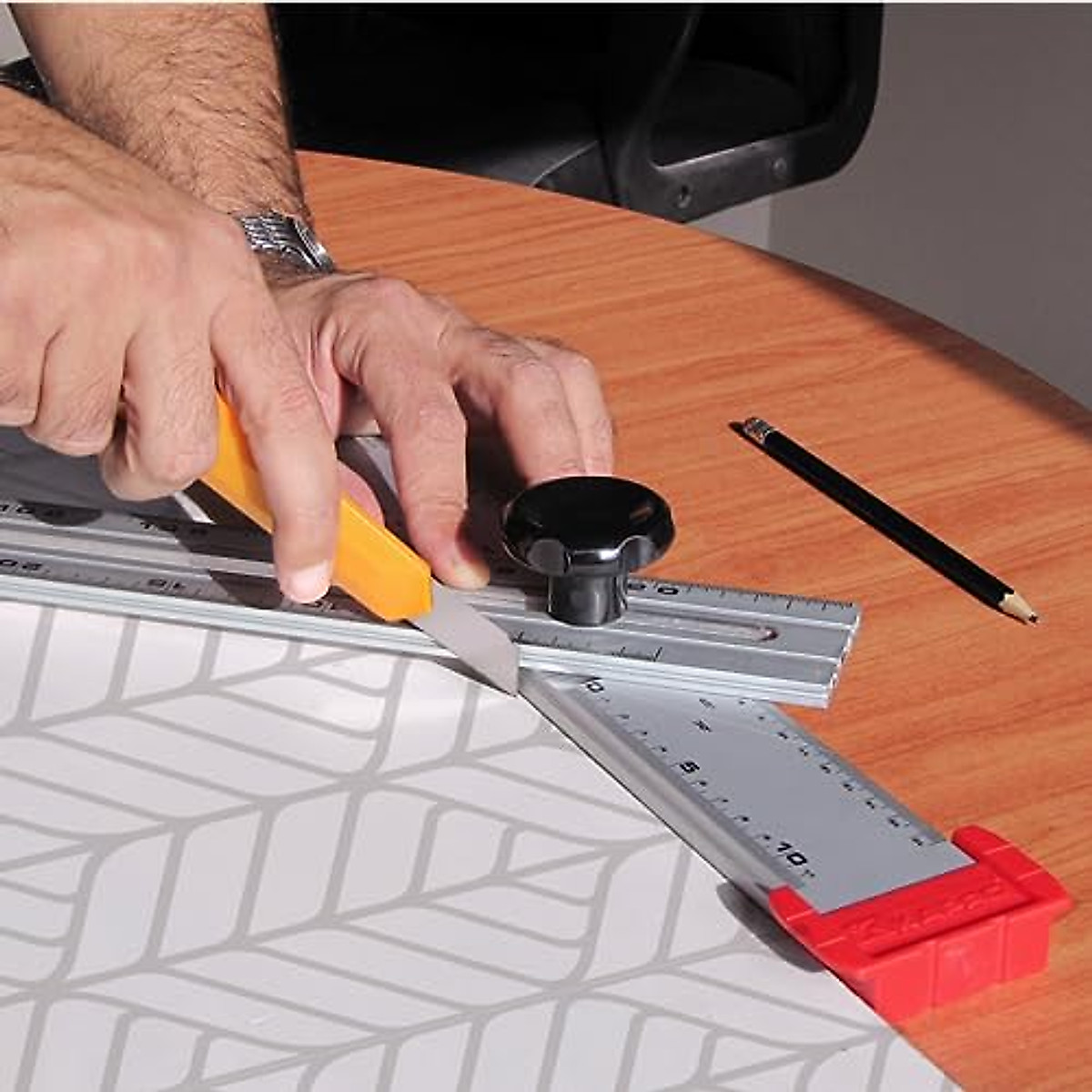 Kapro - 317 Adjustable Drywall T-Square Tool - Aluminum - for Layout and Marking - Features Sliding Head and Dual Directional Printed Scale - 48 Inch