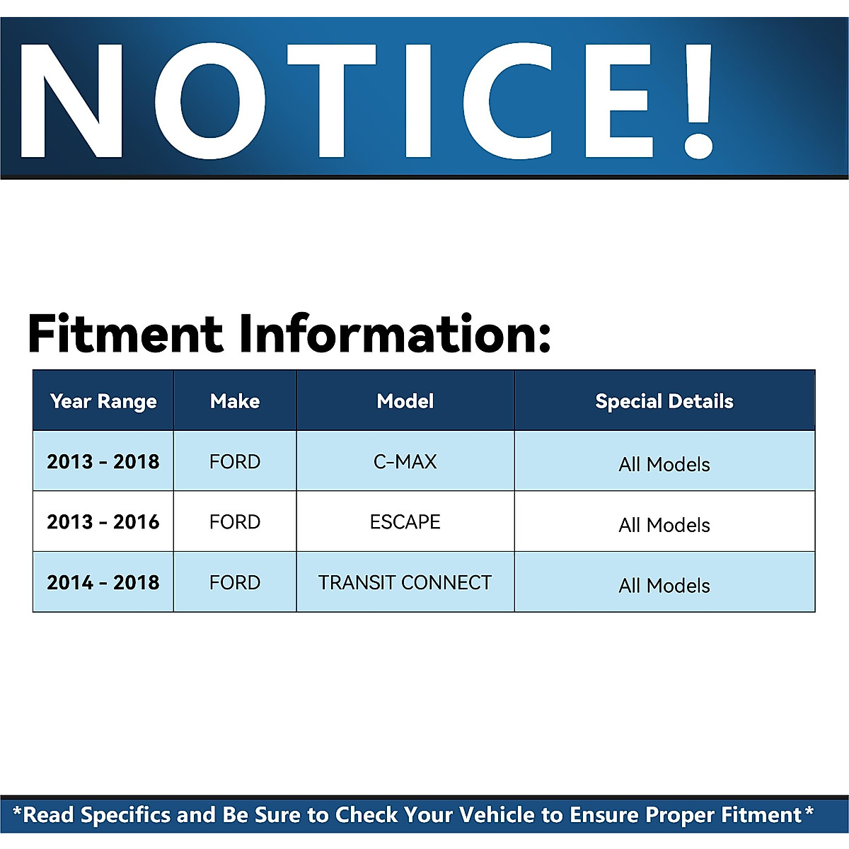 Detroit Axle - Rear Brake Kit for 13-16 Ford Escape 2013 2014 2015 2016, Disc Brake Rotors and Ceramic Brakes Pads 14-18 Transit Connect C-Max Replacement