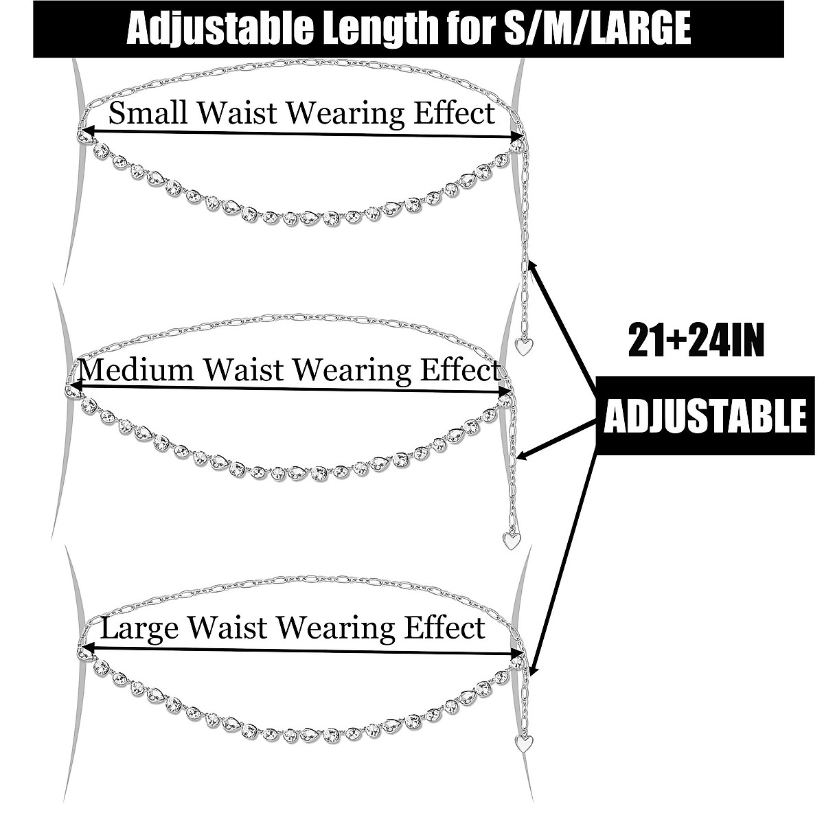 Emerald Green Belly Body Chain Belt for the Waist Gold Waist Body Chain for Women on Beach Bikini Hawaii