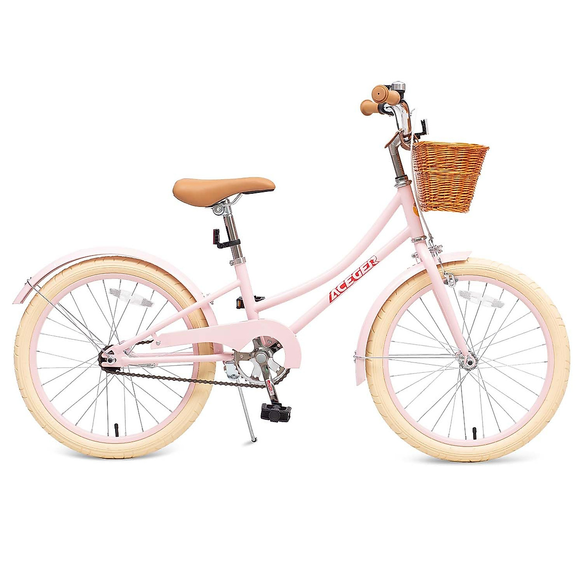 ACEGER Girls Bike with Basket, Kids Bicycle for 3-13 Years, Included Coaster Brake & Caliper Brake, 14 16 18 Inch with Training Wheels, 20 Inch with Kickstand but no Training Wheels