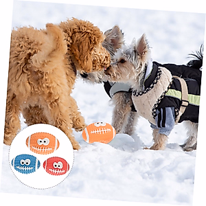 Didiseaon 3pcs Latex Squeaky Rugby Dog Toy Pet Squeaky for Outdoor Play Random Color