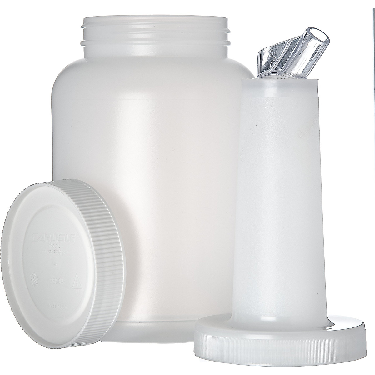 Carlisle FoodService Products Stor N' Pour Plastic Bottle Spouts, Pour Spouts, Bar Supplies with Complete Unit for Bar, 2 Quarts, Assorted, (Pack of 6)