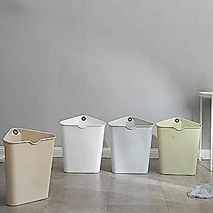 Ljyutihgljt Garbage Cans, Plastic Triangle Trash Can Without Cover Kitchen Bathroom Living Room Home Corner Bedroom Tube (Color : Gray)