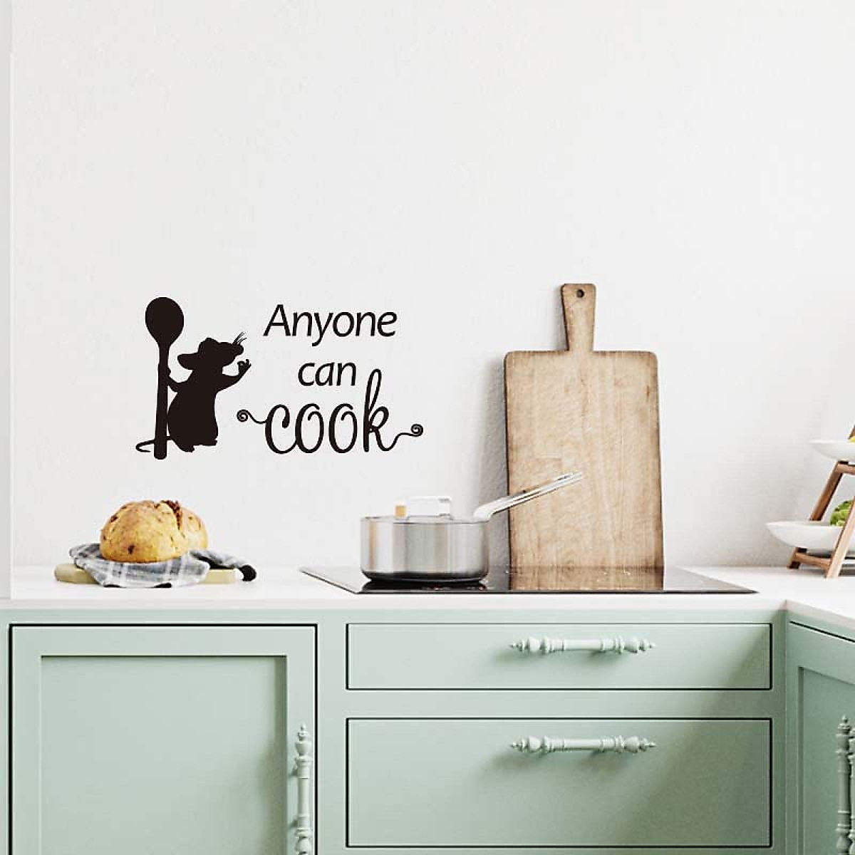 Skyinbags Wall Sticker,Kitchen Mouse Anyone Can Cook Wallpaper Removable Art DIY Wall Decals Poster for Kids Room Home Bedroom Living Children Decor Wall Murals