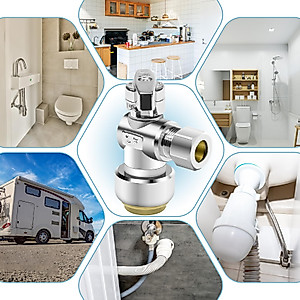 10PCS Angle Stop Valve, 1/2 x 3/8 Inch Compression Angle Water Shut Off Valve, Toilet Faucet Valve, Pushfit 1/4 Turn, No Lead Brass Push to Connect Plumbing Fitting for Copper, CPVC, PE-RT, PEX Pipe