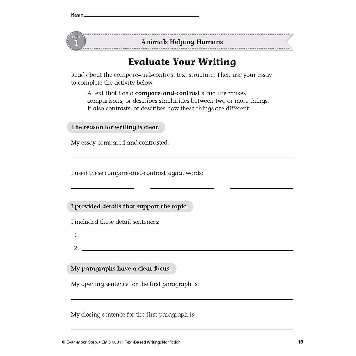 Evan-Moor Text-Based Writing: Common Core Mastery Book, Grade 4