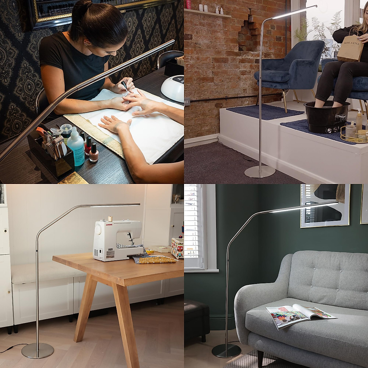 Daylight Company LLC Daylight Company Slimeline 3 led Floor Lamp, Brushed Steel