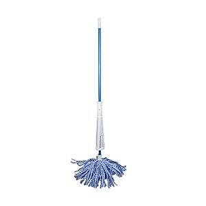 EVERCLEAN Self Wringing Cone Mop - Premium Microfiber Mop Head is Machine Washable with No Slip Hand Grip - Aqua/White (7140)