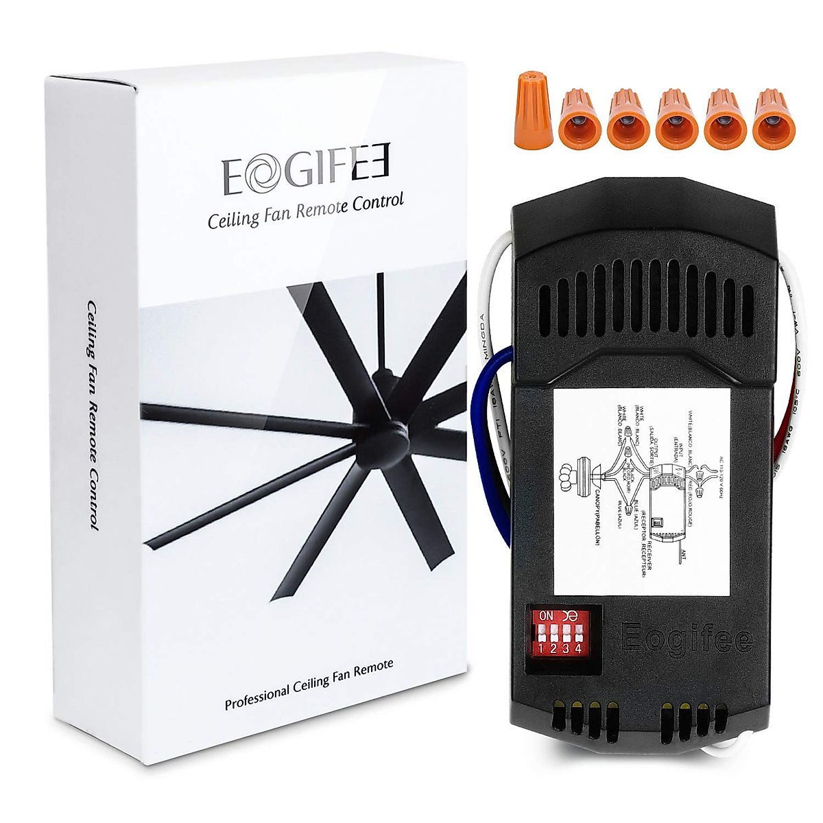 Eogifee Universal Ceiling Fan Receiver Designed Specially for Hunter Hampton Bay Remote Control Fan-HD5 UC7078T Harbor Breeze Remote ControlFAN-53T FAN-11T KUJCE9103 FAN-35T KUJCE9603 Only a Receiver