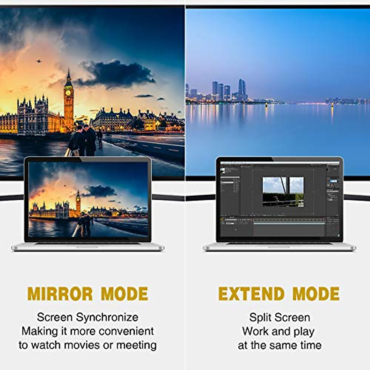 VANDESAIL DVI to Displayport Cable, 10 Feet DP to DVI Gold Plated Adapter Cord, Compatible with PC, Laptop, HDTV, Projector, Monitor and More (10 Ft, Black)