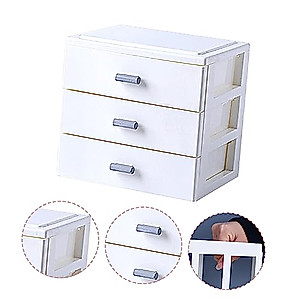 STOBOK Box Storage Box Stackable Organizer Drawers Storage Drawers Sundry Holder Desktop Organizer Sundries Organizer Desktop Drawer Organizer Dresser Storage Organizer White Pp