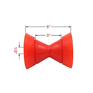 AnyLikely 3" X 5" Boat Trailer Polyurethane Roller Assembly 1/2 inch Shaft Non Marking
