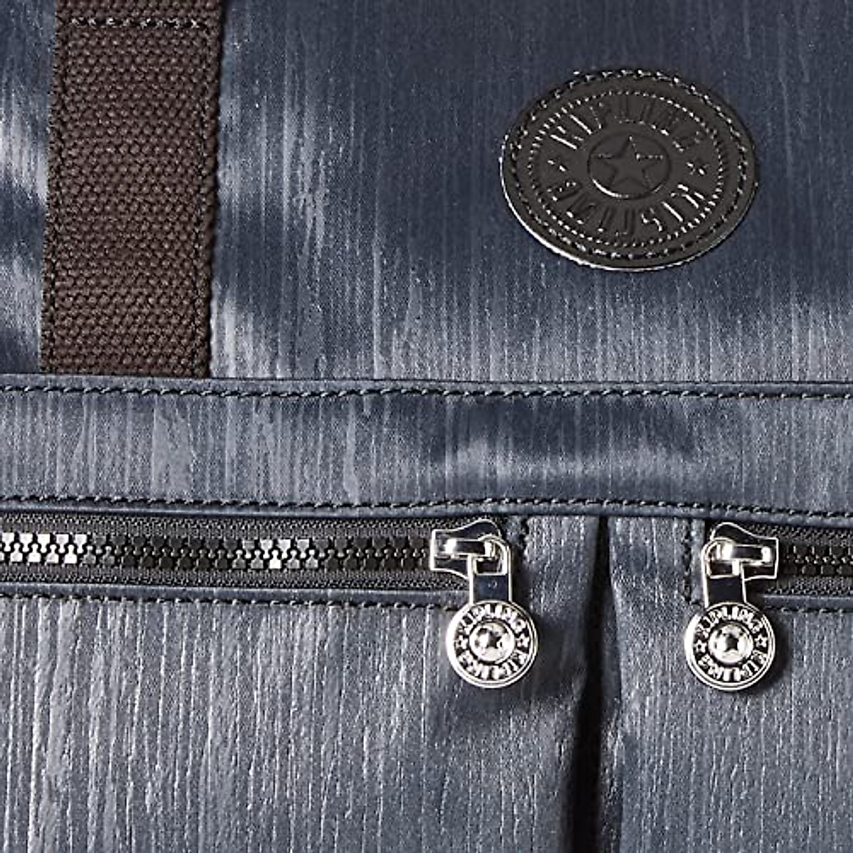 Kipling Womens Women's Natalie Bag, Adjustable, Removable Crossbody Strap, Dual Carry Handles, Nylon Handbag Tote Bag, Sparkling Slate, 16.75 L x 12 H 5 D US