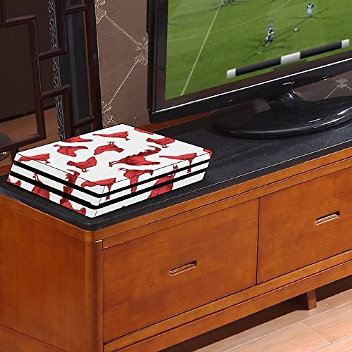 Red Hens and Cock Sticker for P-S4 Controller Full Protective Skin Cover Design Wrap Decal Sticker Compatible with P-S4 Print