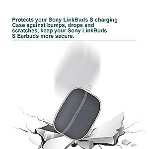 Sukalun Transparent Case Cover Compatible for Sony LinkBuds S | Shockproof Full Body Protection Soft TPU Clear Cover | Protective Sleeve Skin Cover with Carabiner for Wireless Earbuds