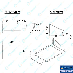 AmGood Stainless Steel Microwave Shelf | NSF Certified | Appliance Shelf | Heavy Duty | Commercial Grade | Wall Mount | Silver (24" Length x 18" Width)
