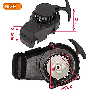 Pull Start Recoil Starter for 2 Stroke 47cc 49cc 50cc SYX Moto Holeshot Apex Coolster QG-50 SSR SX50A Apollo KXD E-Start X-Pro Highper KXD18 Pit Dirt Bike Cagllari Cag Pocket Bike ATV Quad