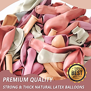 18Inch Boho Dusty Rose Pink Nude Mauve Neutral Brown Ivory White Balloons Balloon Arch Garland Kit, Baby Shower Balloons Girls, Boho Birthday Wedding Baby Shower Party Decorations for Girl