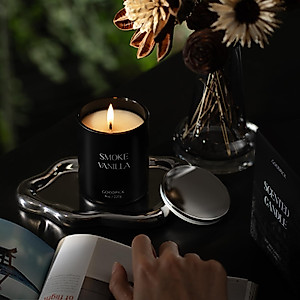 Goodpick Smoke Vanilla Tobacco Scented Candle, Candles for Men, Modern Candles for Home Scented, Masculine Soy Candle, Luxury, Home Decor, Gift for Men, Birthday, Anniversary, 8oz 45-55 Hours Burn
